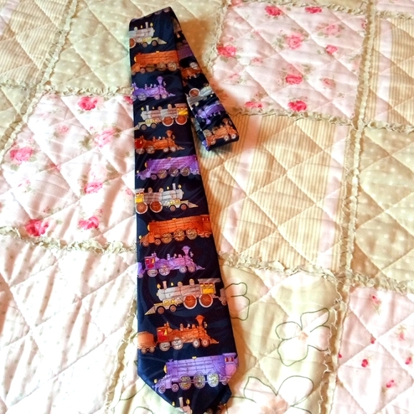 Steven Harris | Accessories | Mens Silk Train Tie | Poshmark